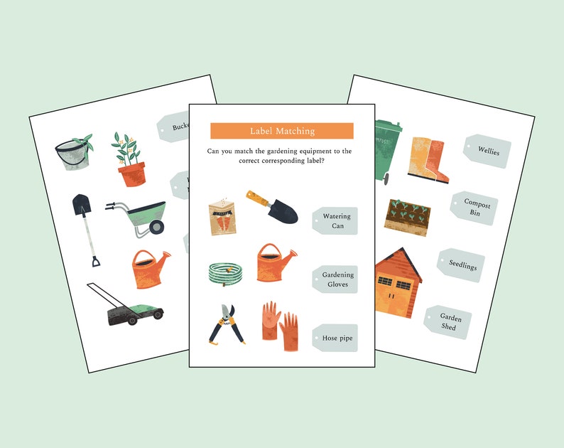Gardening Themed Printable Worksheets for Kids, Busy Book Pages, Garden ...
