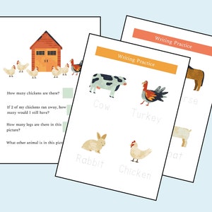 At the Farm Themed Pre School Worksheets, Farmyard Animals Unit Study ...