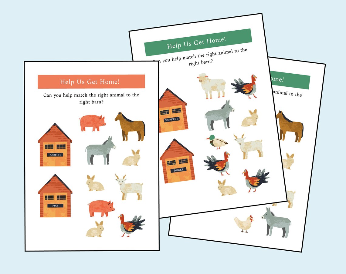 At the Farm Themed Pre School Worksheets, Farmyard Animals Unit Study ...