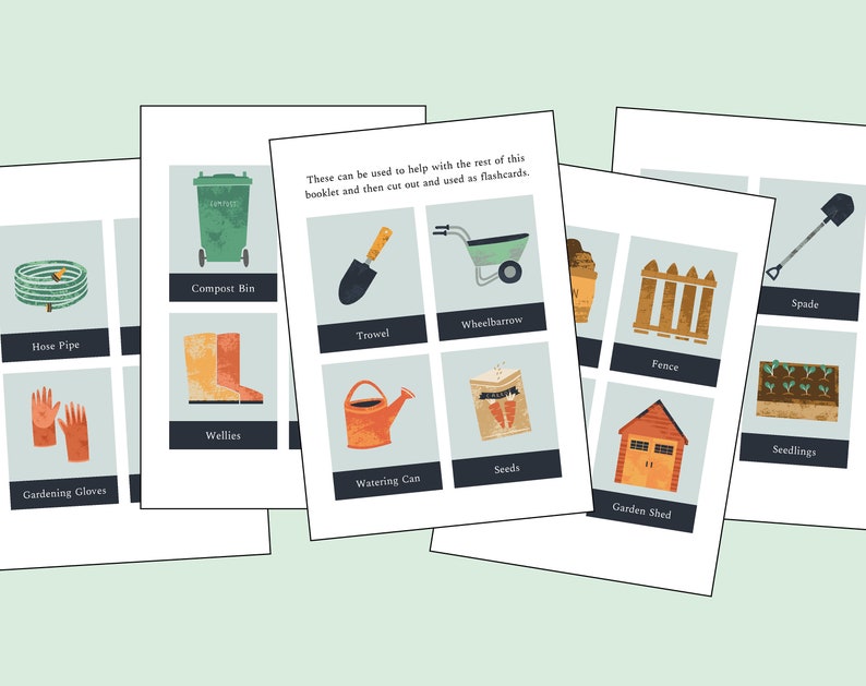 Gardening Themed Printable Worksheets for Kids, Busy Book Pages, Garden ...