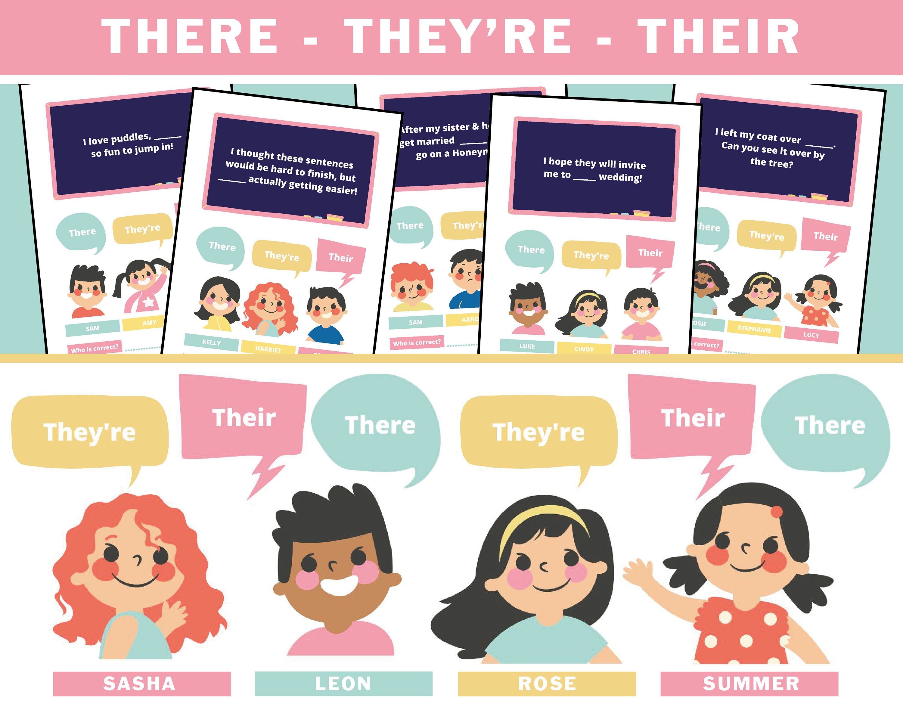 30 Printable Homophones Worksheets, Their, They're & There. 2nd- 3rd ...