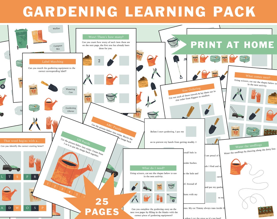 Gardening Themed Printable Worksheets for Kids, Busy Book Pages, Garden ...