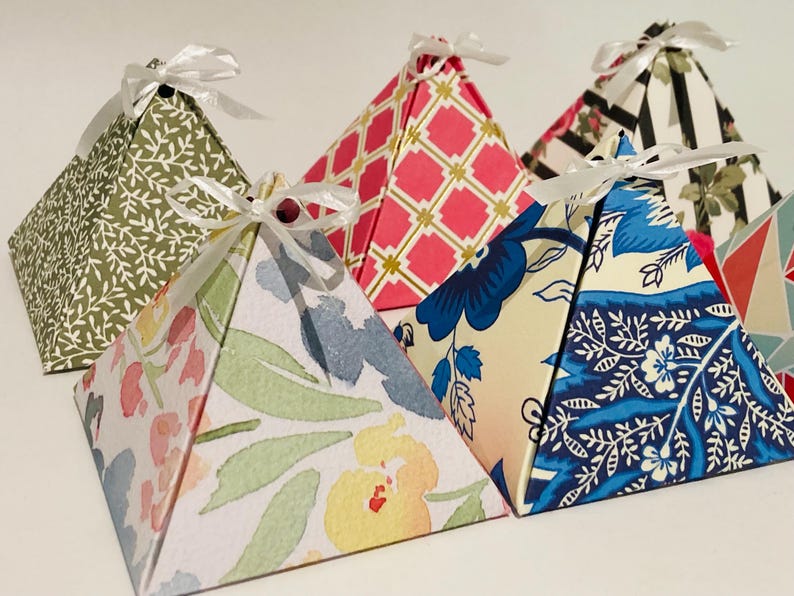 Decorative Paper Gift Box, Pyramid Favor Boxes, Set of 6 - Etsy Canada