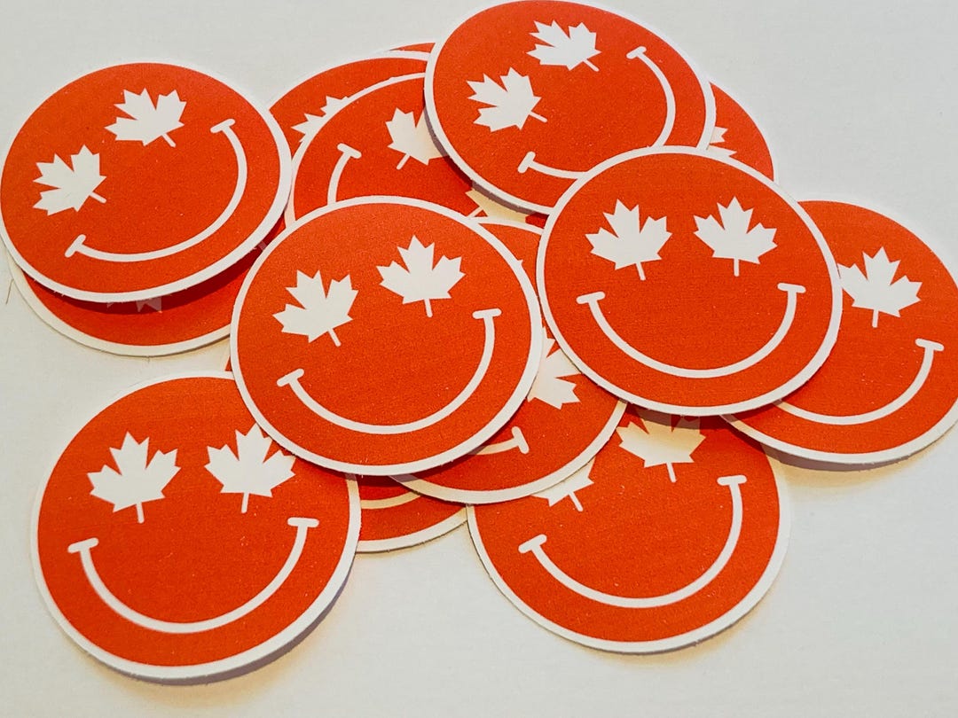 Canadian Happy Face Stickers, Shipping Stickers, Canadian Product ...