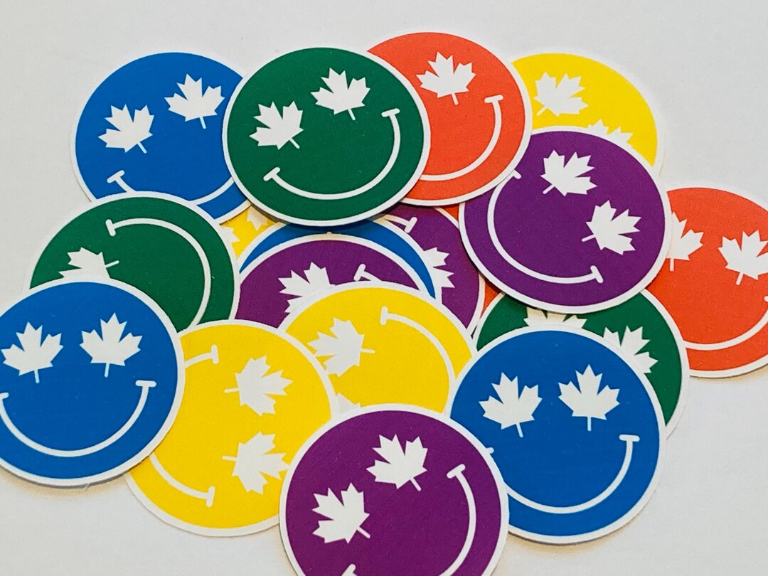 Canadian Happy Face Stickers, Shipping Stickers, Canadian Product ...