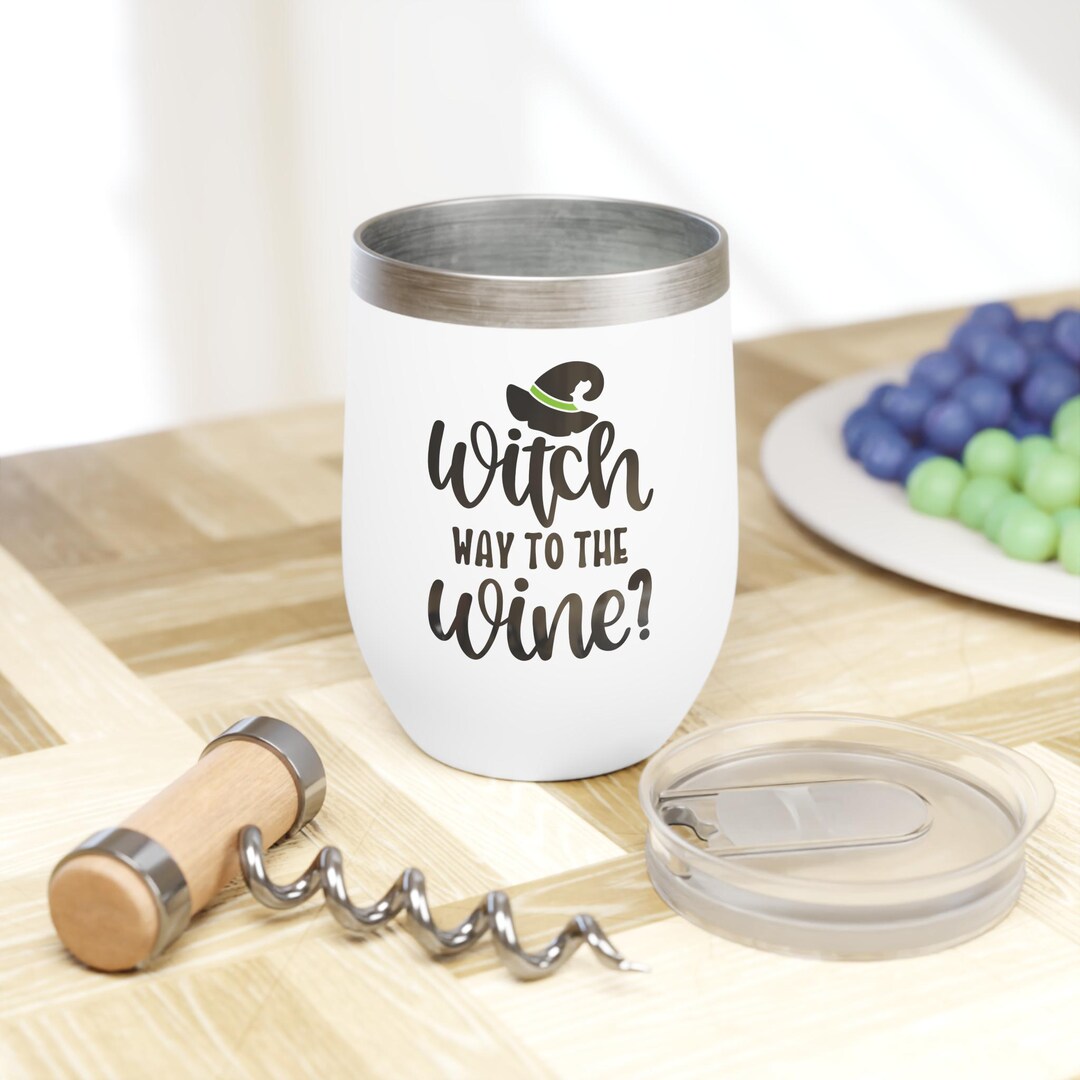 Witch Way to the Wine Tumbler: 12oz Insulated Halloween Wine Cup - Etsy