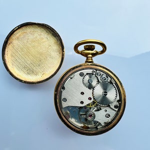 Tusal Swiss Pocket Watch Vintage Ladies Pocket Watch in Gold Plated ...
