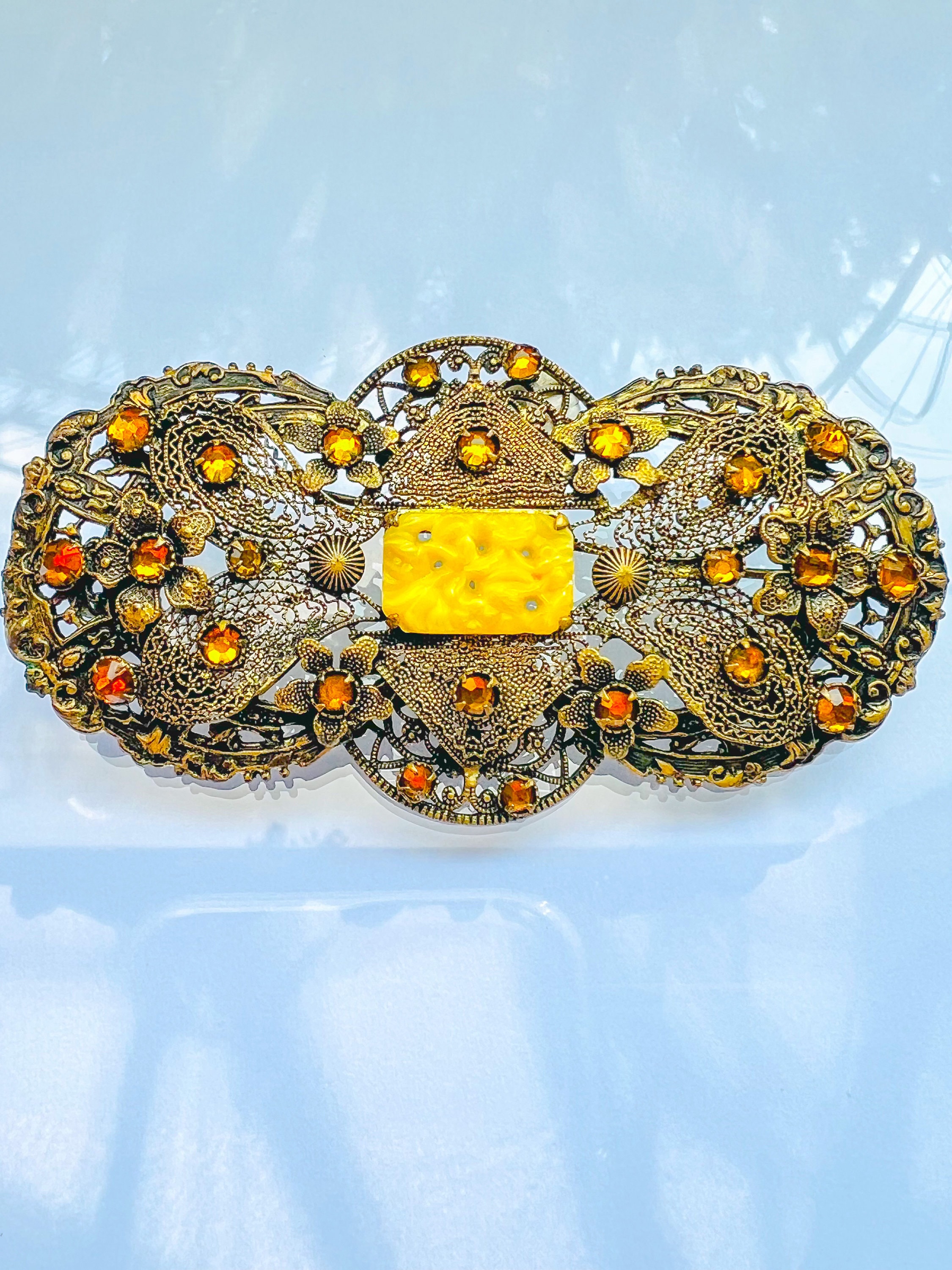 Antique très grande broche tchèque broche vintage - Etsy France