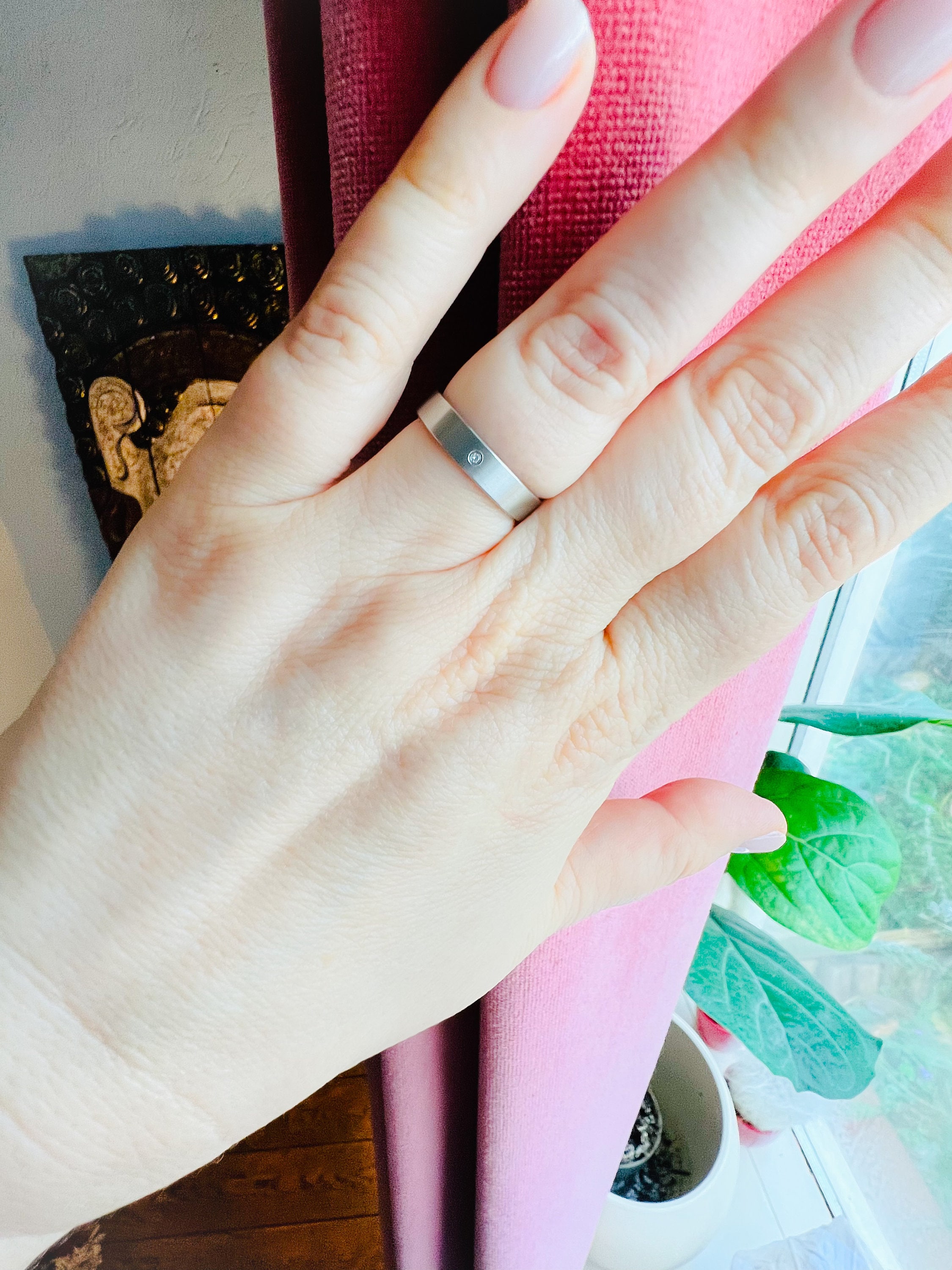 Diamond Ring. Xen Ring With Real Natural Diamond 0.01 Carat Diamond Ring. Xen Ring With Real Natural Diamond 0.01 Carat