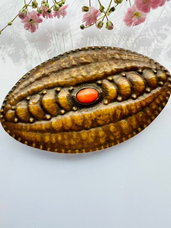 Antique Genuine Undyed Red Coral brooch. Rare antique… - Gem