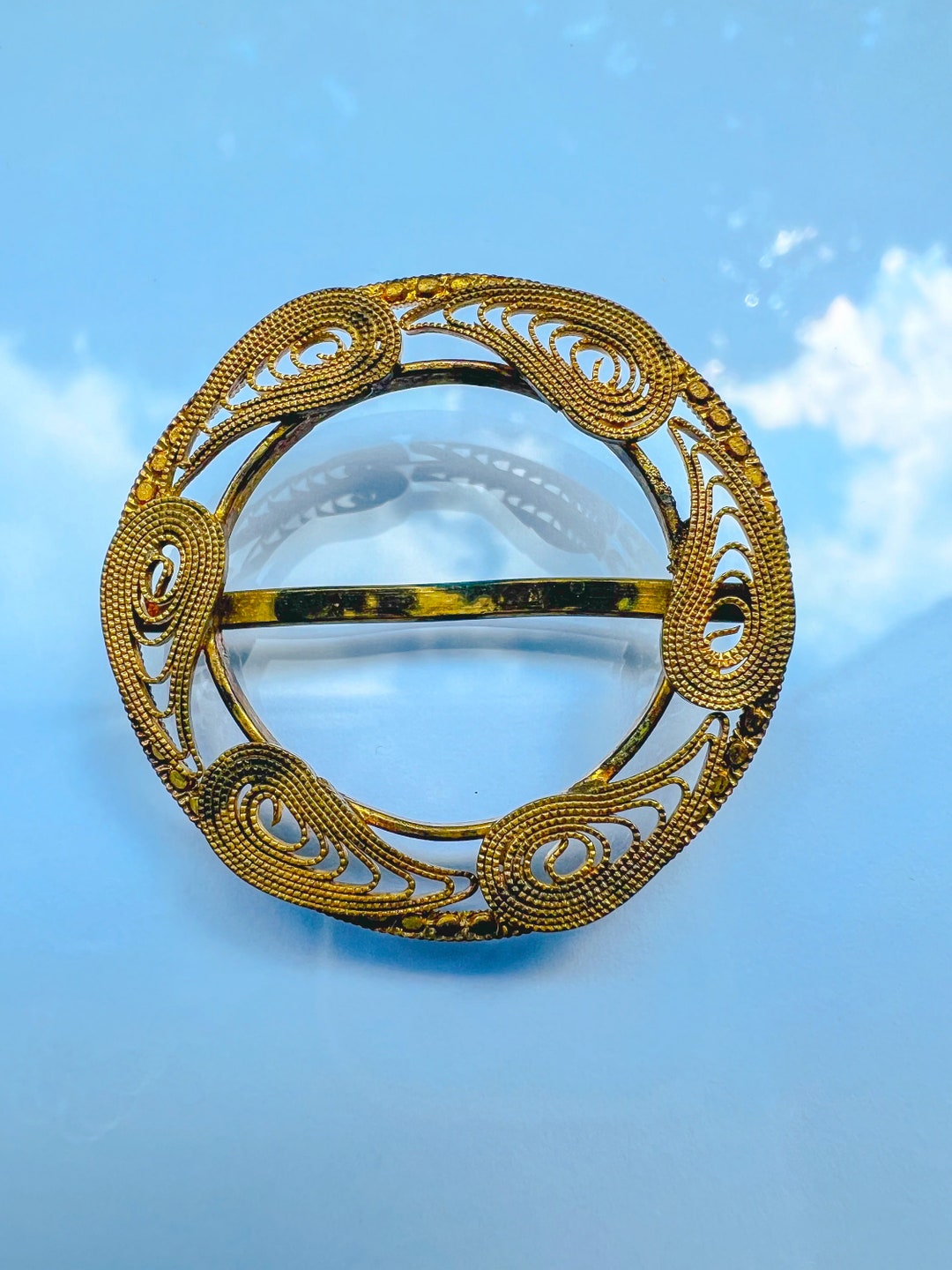 Antique Czech Gold Tone Buckle. Czechoslovak Vintage Jewelry. Czech ...