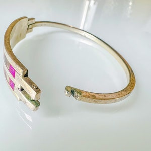 Vintage Mexican Alpaca Abalone Shell Bangle Bracelet. - Etsy