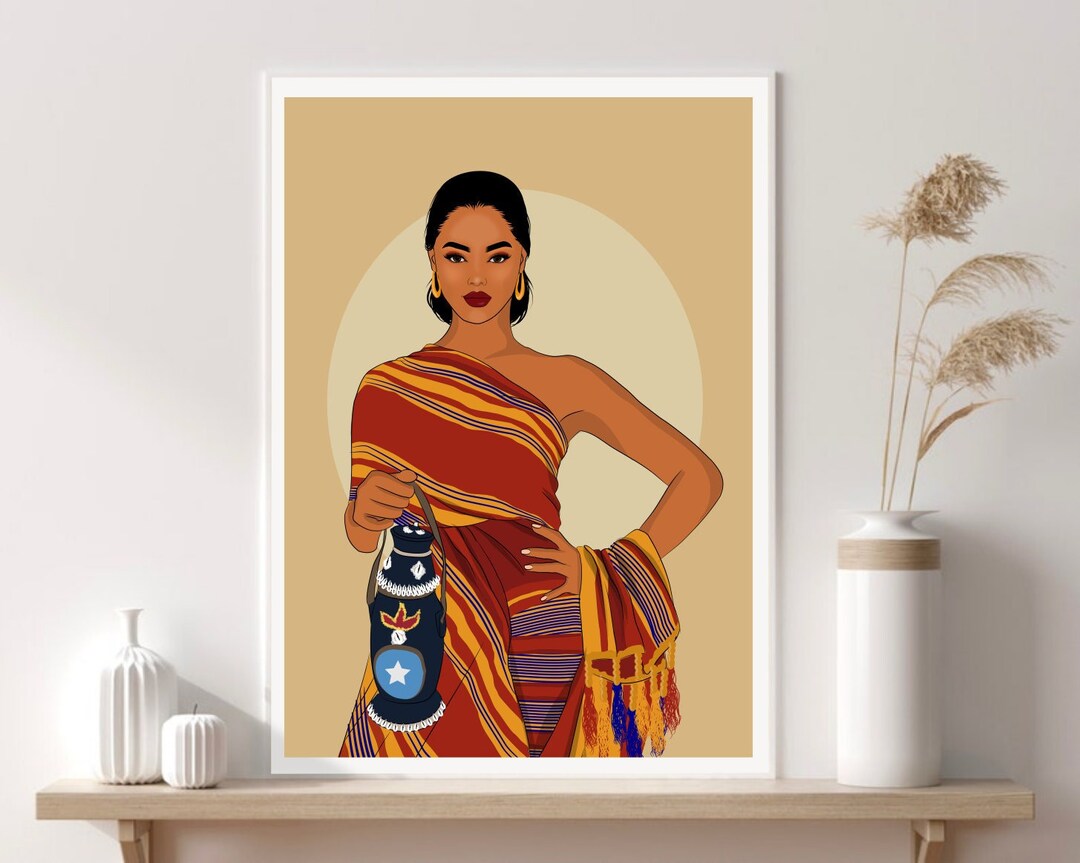 Somali Girl Art Poster | Somali Art Print | East African Art | Somali ...