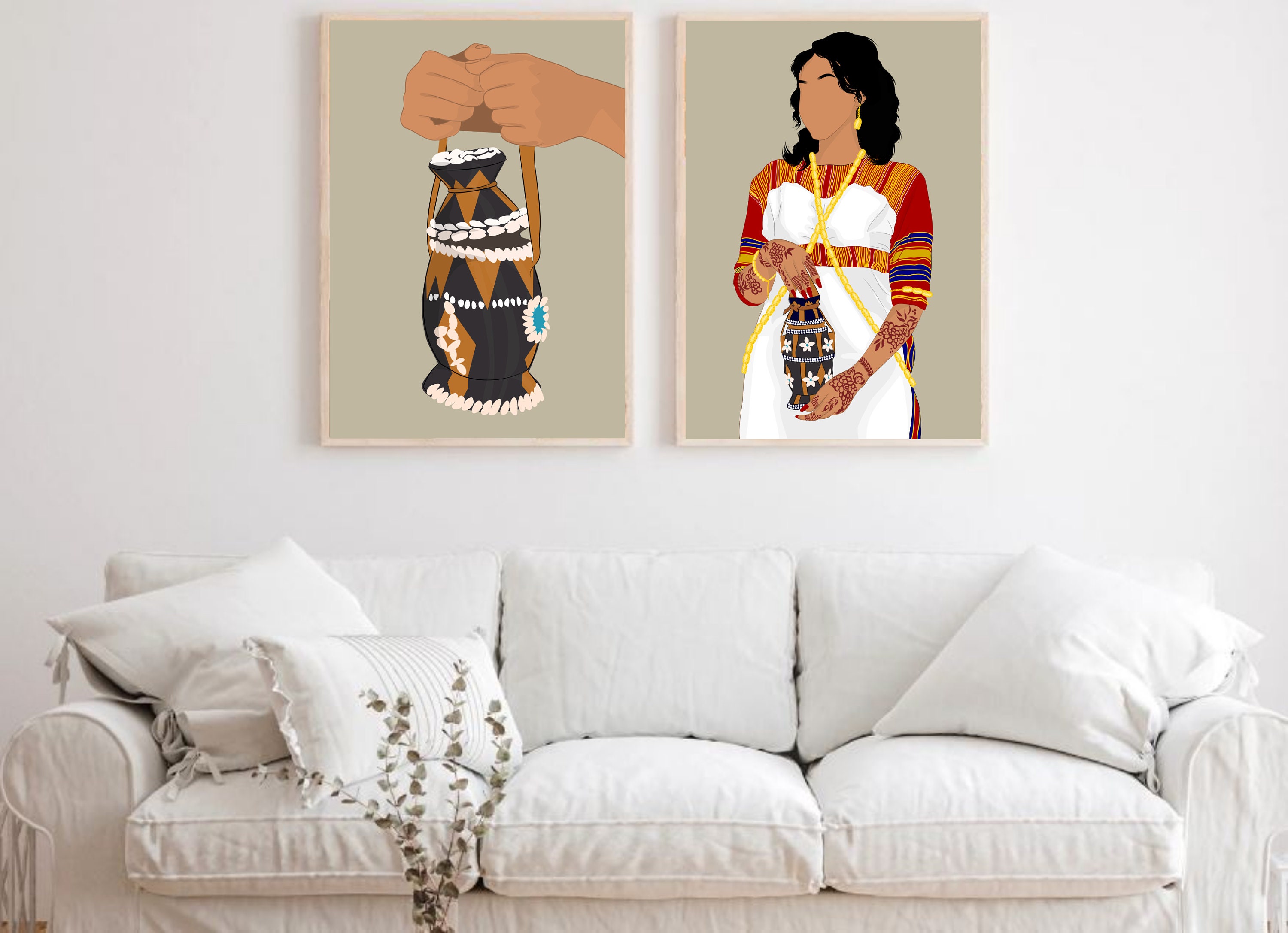 Somali Wall Art Set of 2 Somali Woman Wall Art Somali Woman Print ...