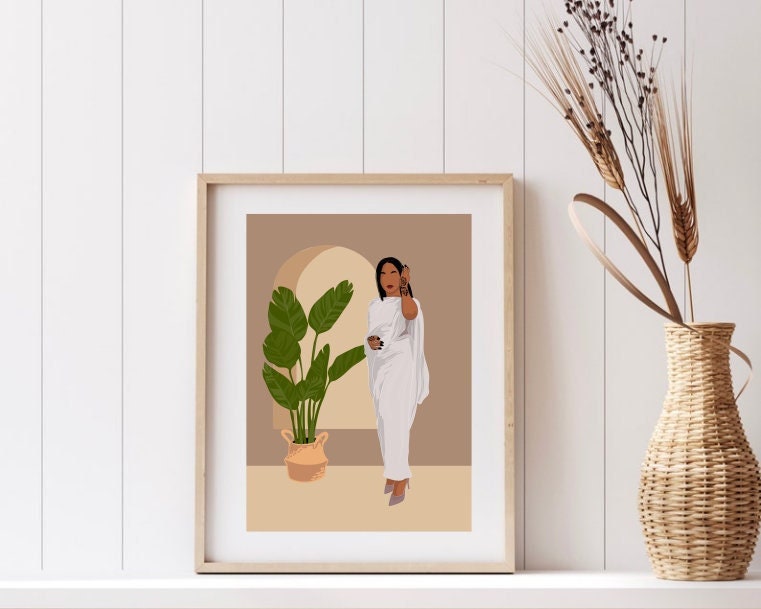 Sudanese Minimal Art, Sudan Art Poster, Kandaka, Nubian Queen, Gift for ...