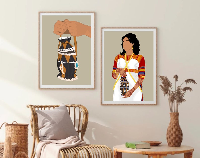 Somali Wall Art Set of 2 Somali Woman Wall Art Somali Woman Print ...