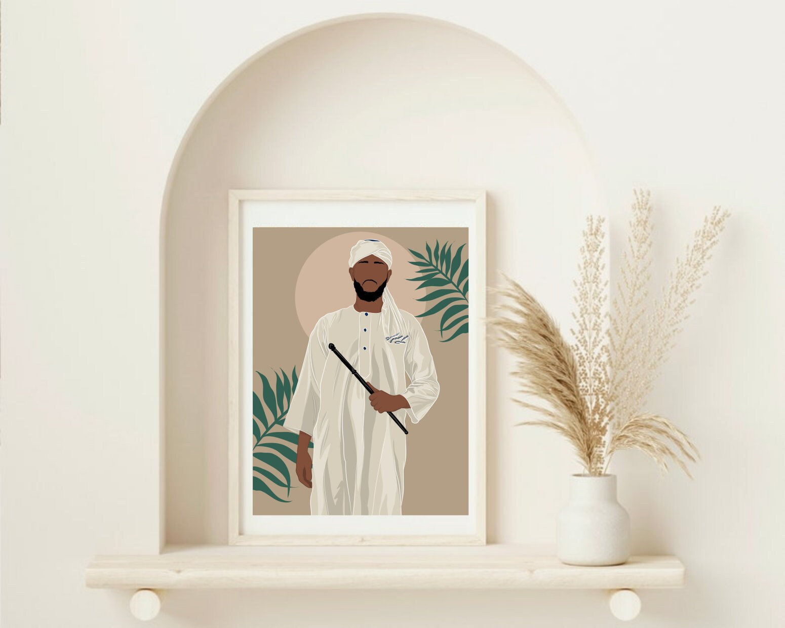 Sudanese Minimal Art, Sudanese Man in Jalabiya Print, Sudan Art Print ...