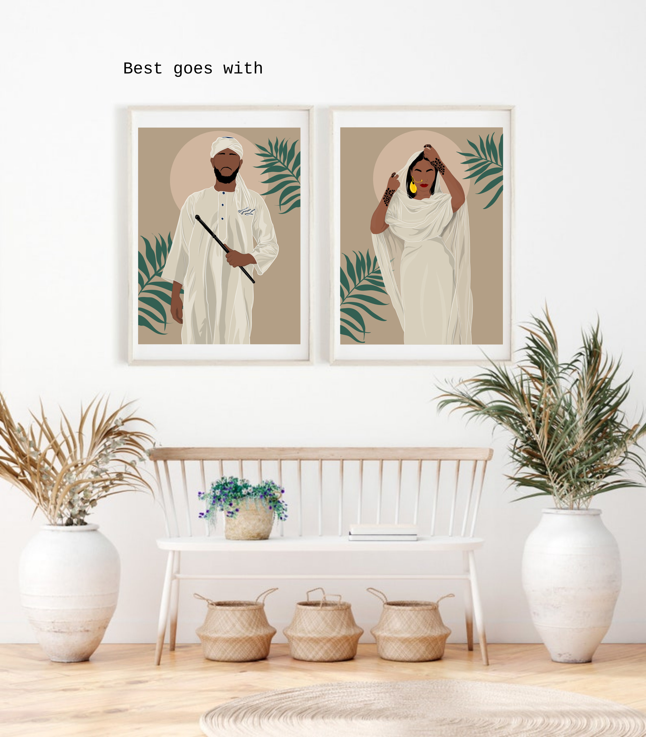 Sudanese Minimal Art, Sudanese Man in Jalabiya Print, Sudan Art Print ...