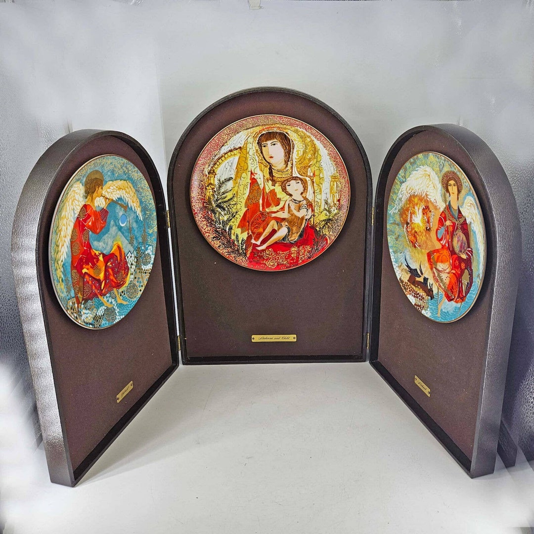 Anna Perenna THE BYZANTINE TRIPTYCH Collector Plate Display Set Madonna ...