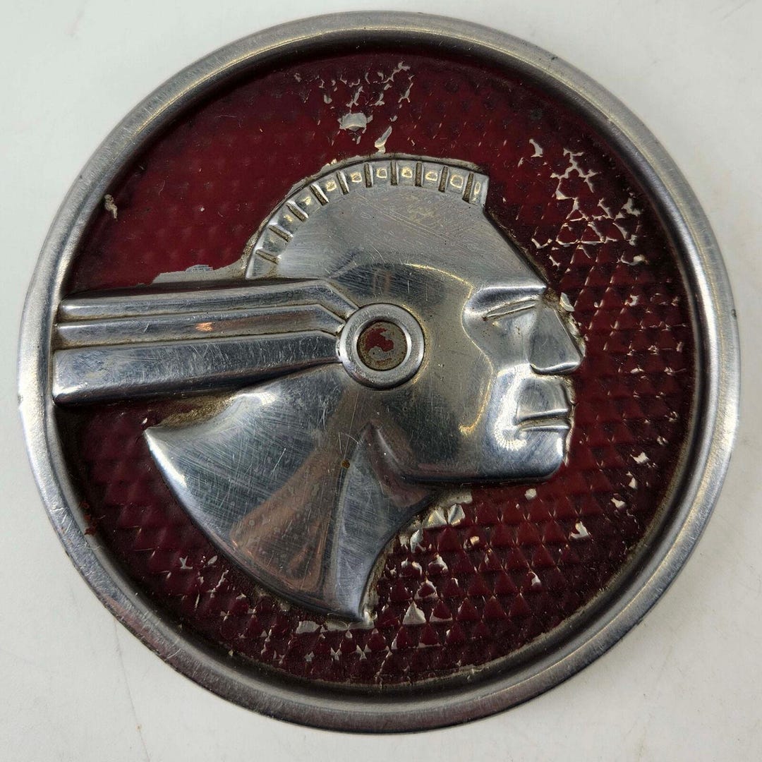 Vintage Pontiac Chieftain Indian Head Fender Emblem Quarter Ornament - Etsy