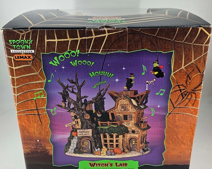 Lemax Spooky Town Witch’s Lair Lighted House Sounds Halloween RETIRED ...