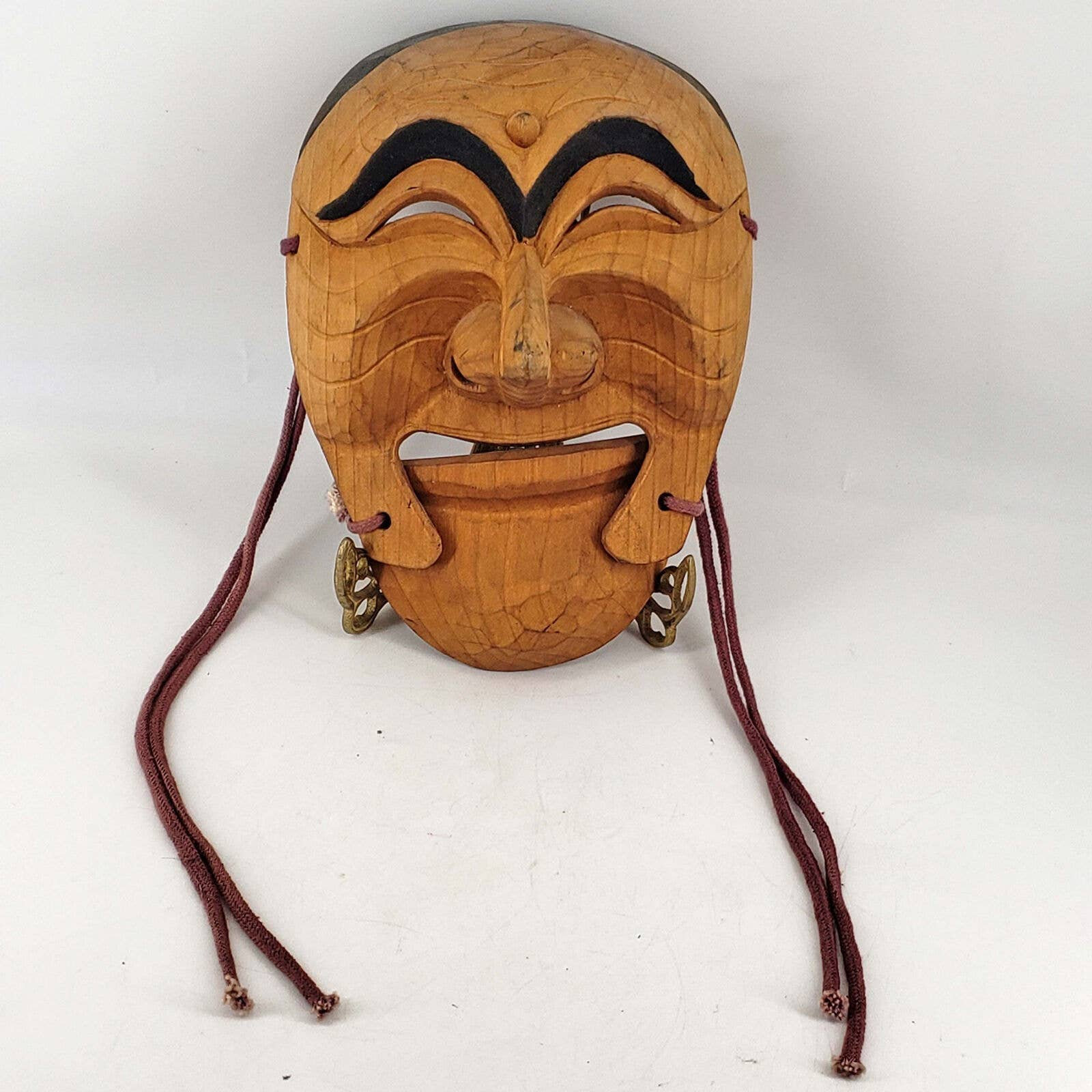 Vintage Korean Hahoetal Theater Mask Carved Wood Movable Mouth Piece - Etsy