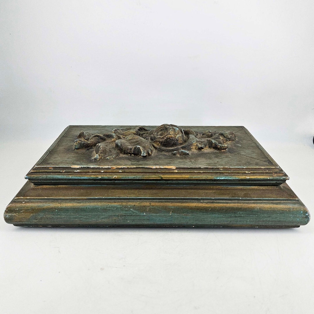 Vintage Victorian Style Hand Carved Wooden Wood Box Rose Design - Etsy