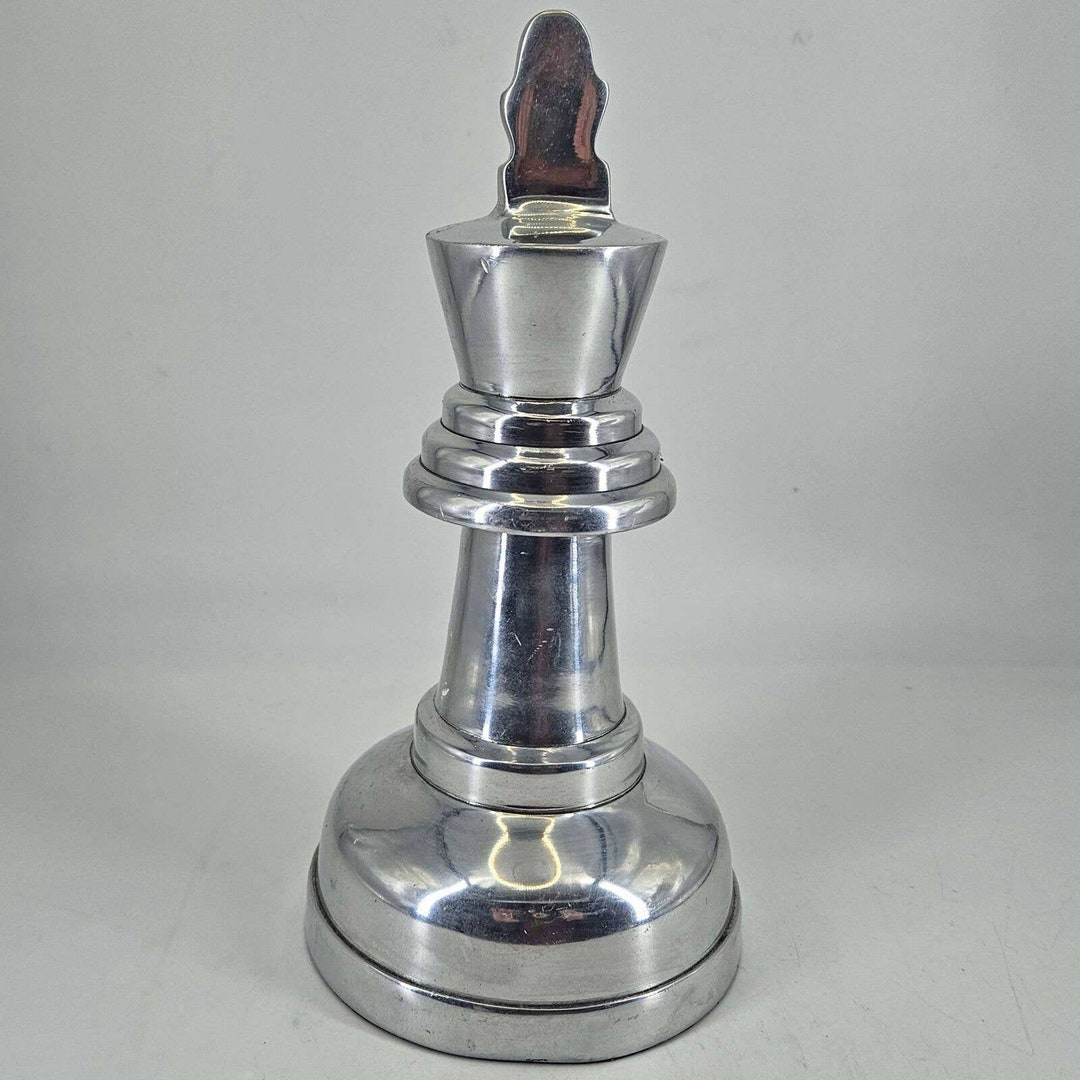 Silver Metal Aluminum Bishop Chess Piece Sculpture Figurine Decor 9 - Etsy