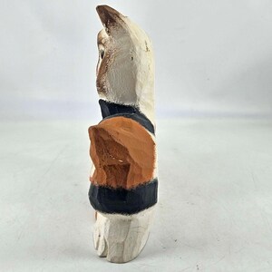 James Haddon Cat Figurine Wooden Sculpture Glass Eyes Calico Folk Art ...