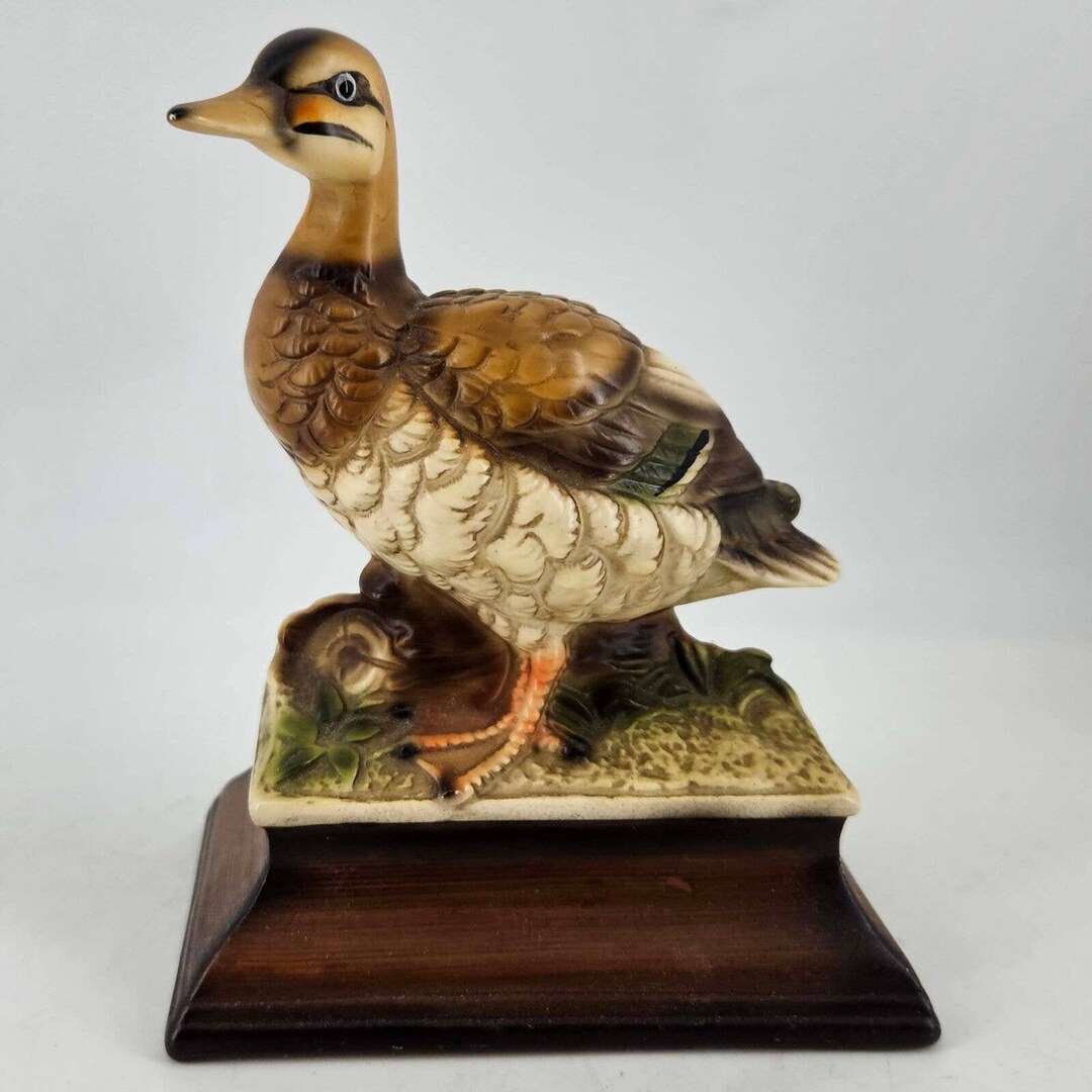 Vintage Small Realistic Ceramic Porcelain Mallard Duck Hand Painted ...
