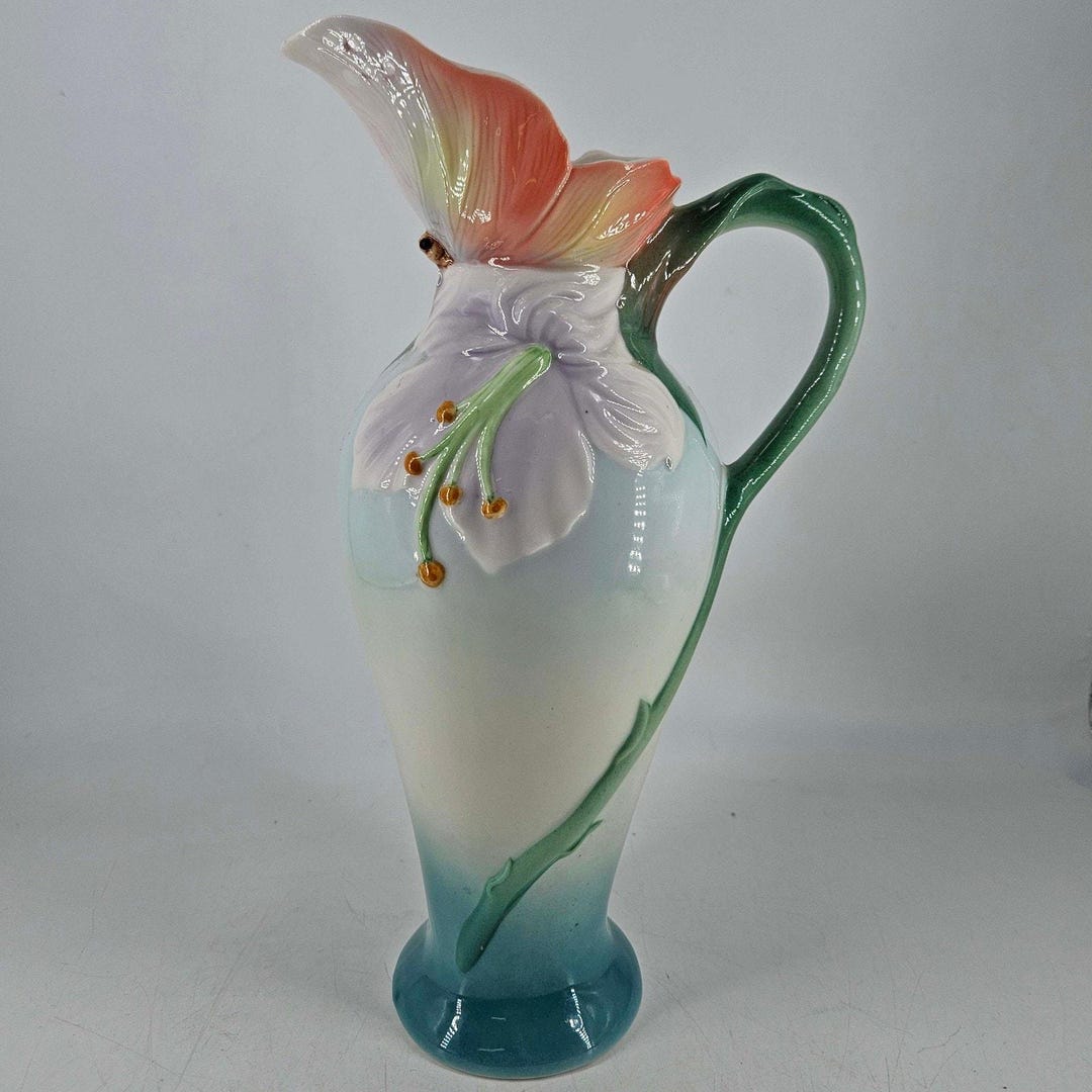 FRANZ Collection Papillon Butterfly Nectar Vase Pitcher Porcelain - Etsy