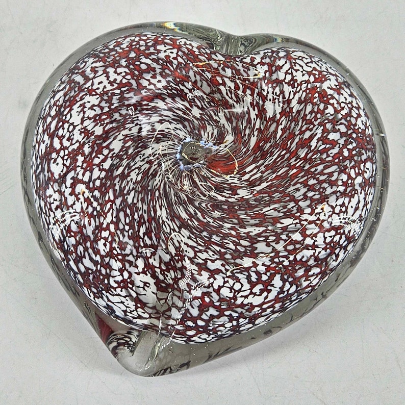 Unique Hand Blown Studio Art Glass Heart Shaped Paperweight - Etsy