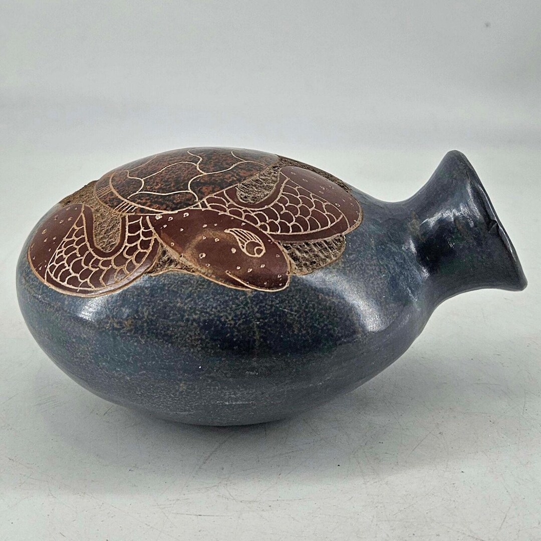 Primitive Folk Hand Made Turtle Design Pottery Vase Nicaragua - Etsy