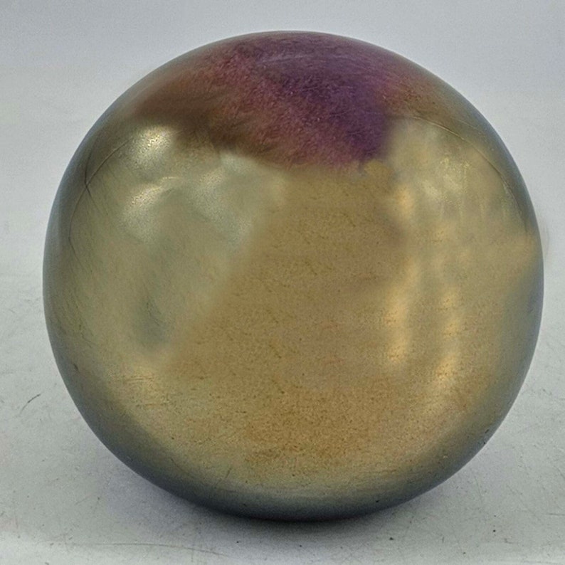 Vintage Signed St Clair Art Glass Iridescent Heavy Paperweight 3.25 - Etsy