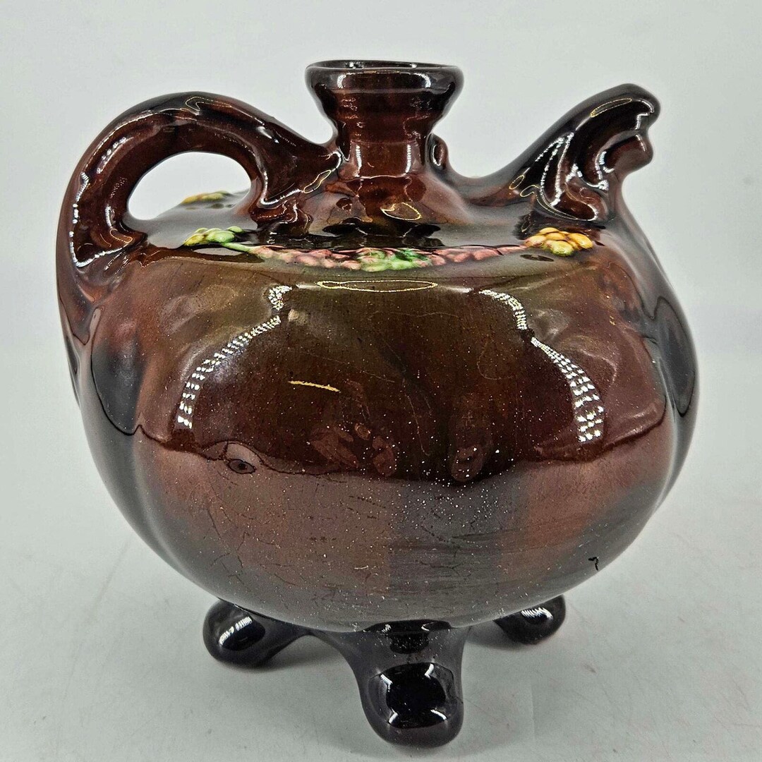 Vintage Peter's & Reed Pottery Footed 4 Legged Jug Vase Decor Floral ...