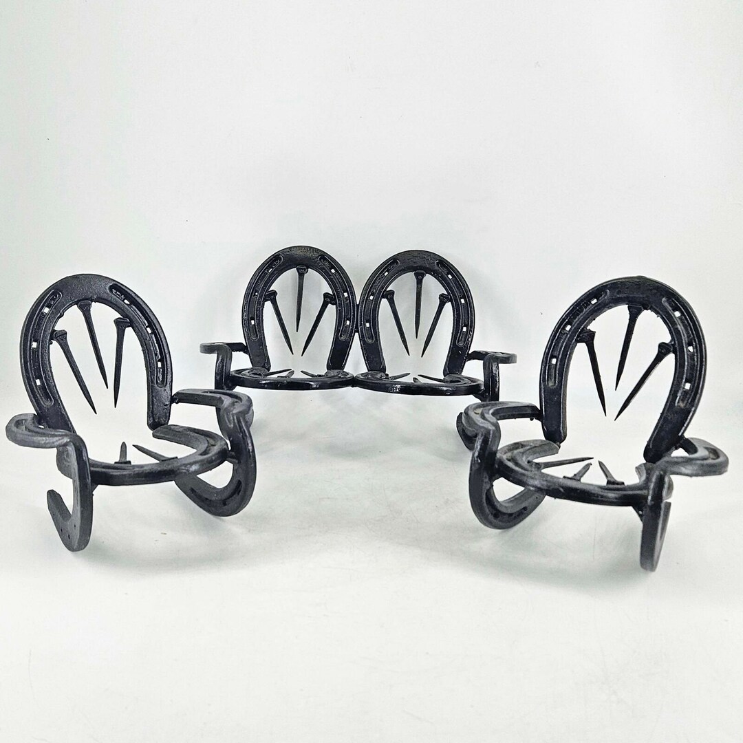 Vintage 3pc Handmade Horseshoe Rocking Chairs Loveseat Set Diamond Hot ...