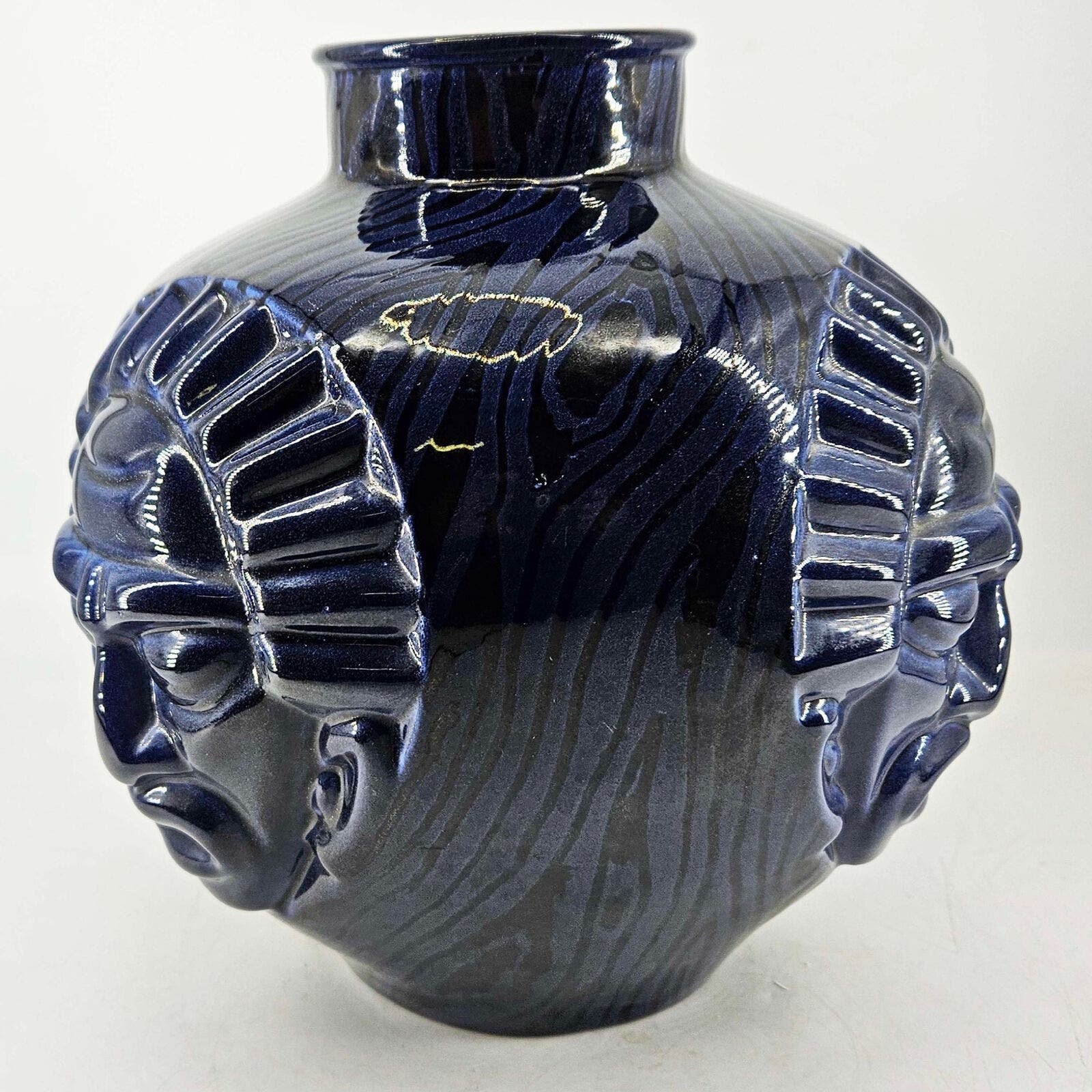 Mid Century Modern MCM Style Art Pottery Vase W 3D Dimensional Ugly ...
