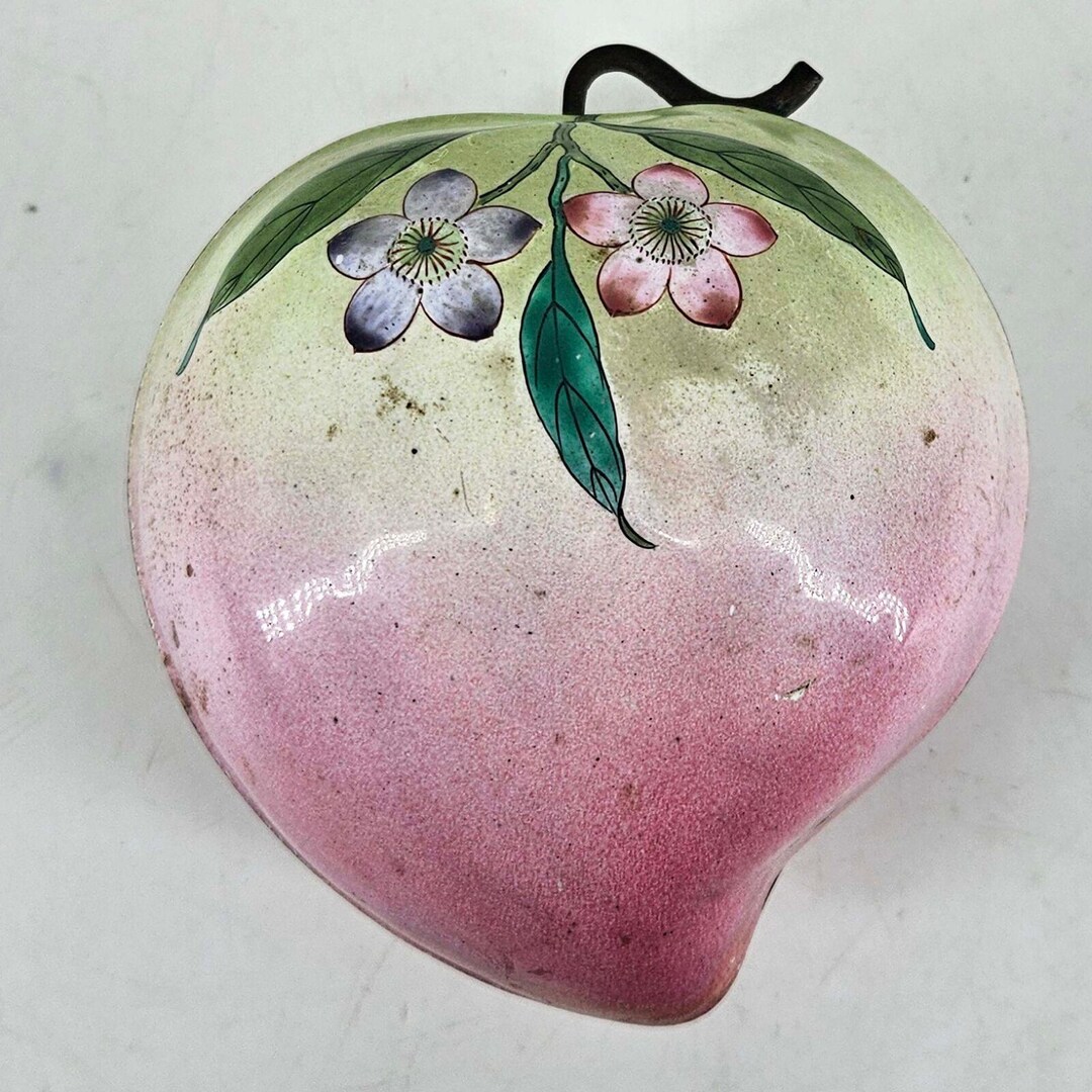 Vintage Chinese Temple Altar Fruit Offering Box Enamel Trinket Dish ...