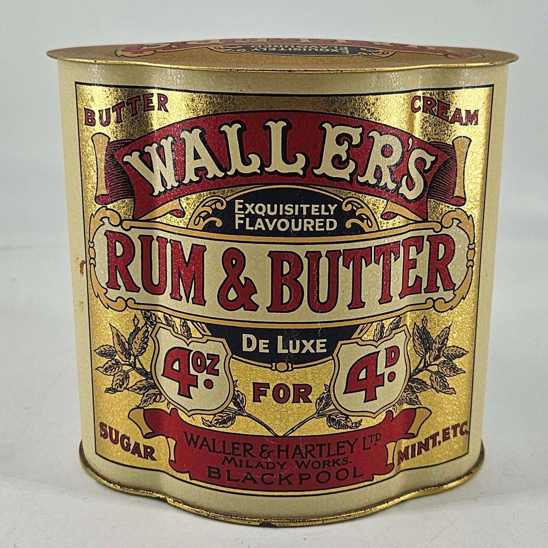 Waller’s Rum & Butter English Candy Tin Can Mylady Works Blackpool - Etsy
