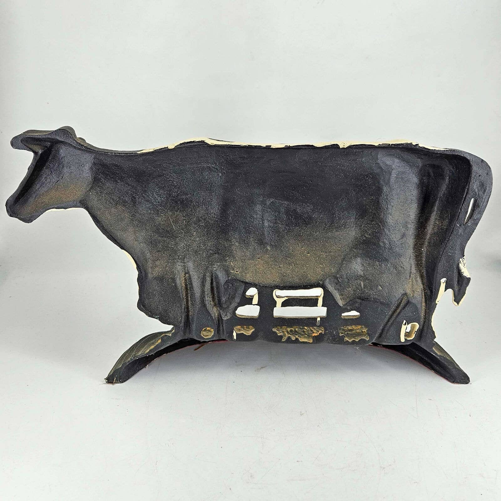 Vintage Cast Iron Hand Painted Cow Doorstop Farmhouse Door Stop Large ...