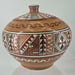 Vintage Clay Hand Painted Geometric Pattern Pottery Folk Art Dish W Lid ...