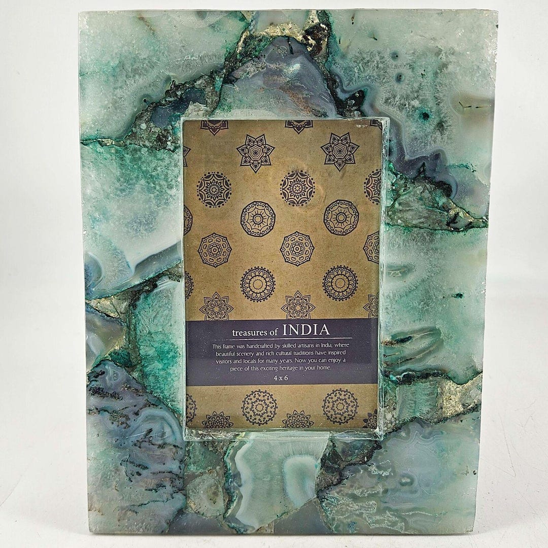 Green Agate Natural Stone Geode Photo Picture Frame 4X6 - Etsy