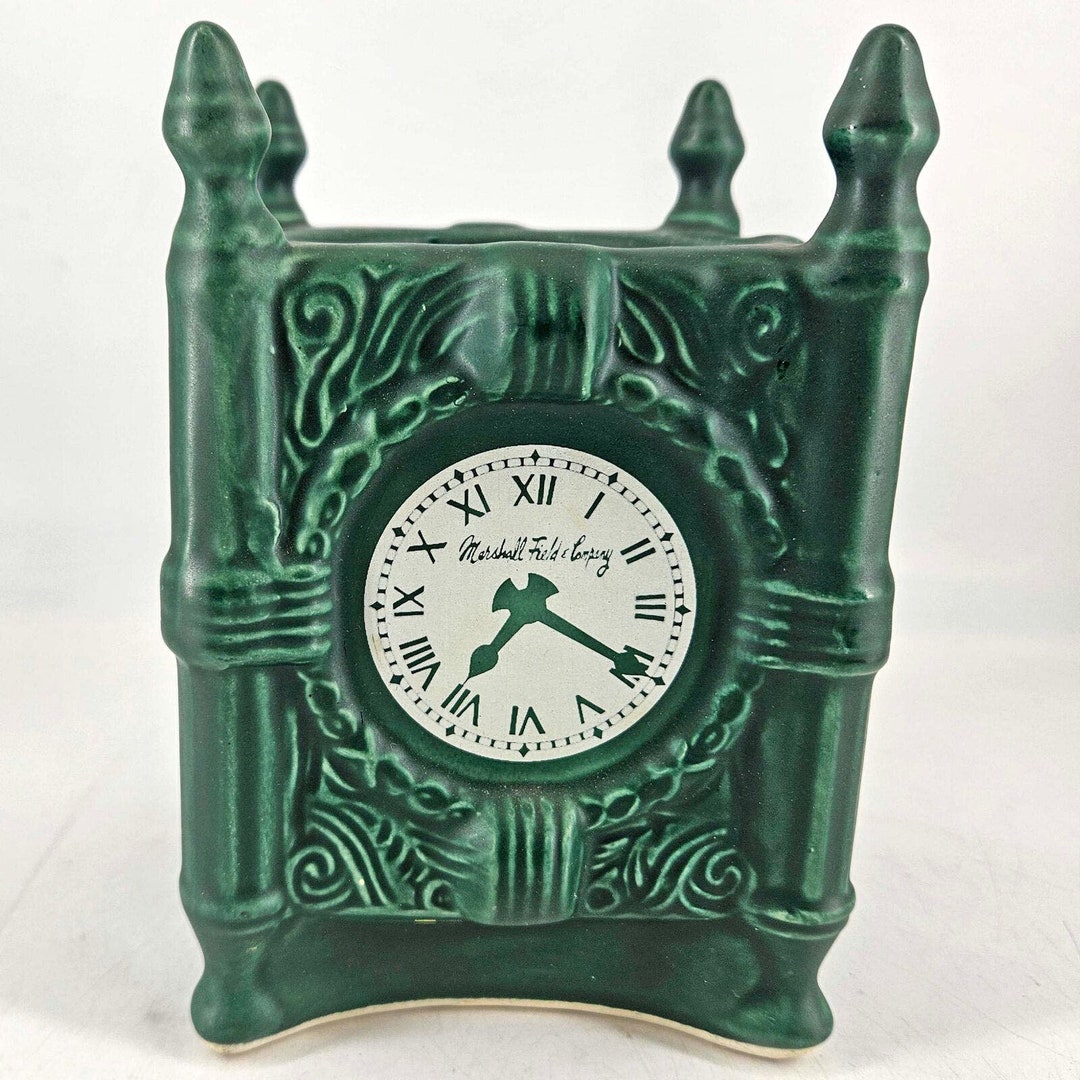 Vintage Marshall Field State Street Clock Cookie Jar Planter Utensil Holder - Etsy