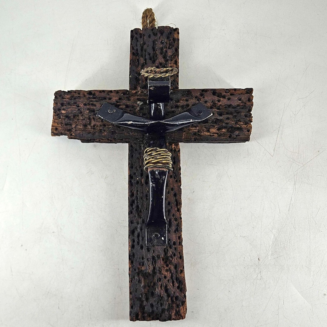Vintage Primitive Wood Metal Hand Made Brutalist Cross Crucifix - Etsy