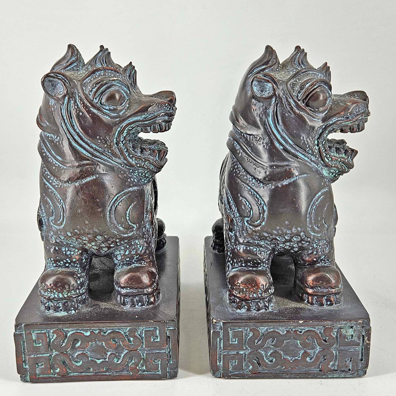 Pair of Chinese Foo Dogs Fu Lions Resin Asian Feng Shui - Etsy