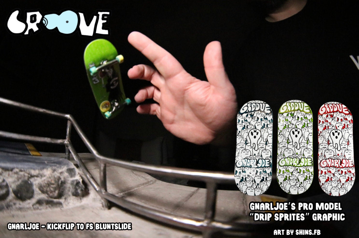 Gnarljoe’s “drip Sprites” Groove Wooden Fingerboard - Etsy