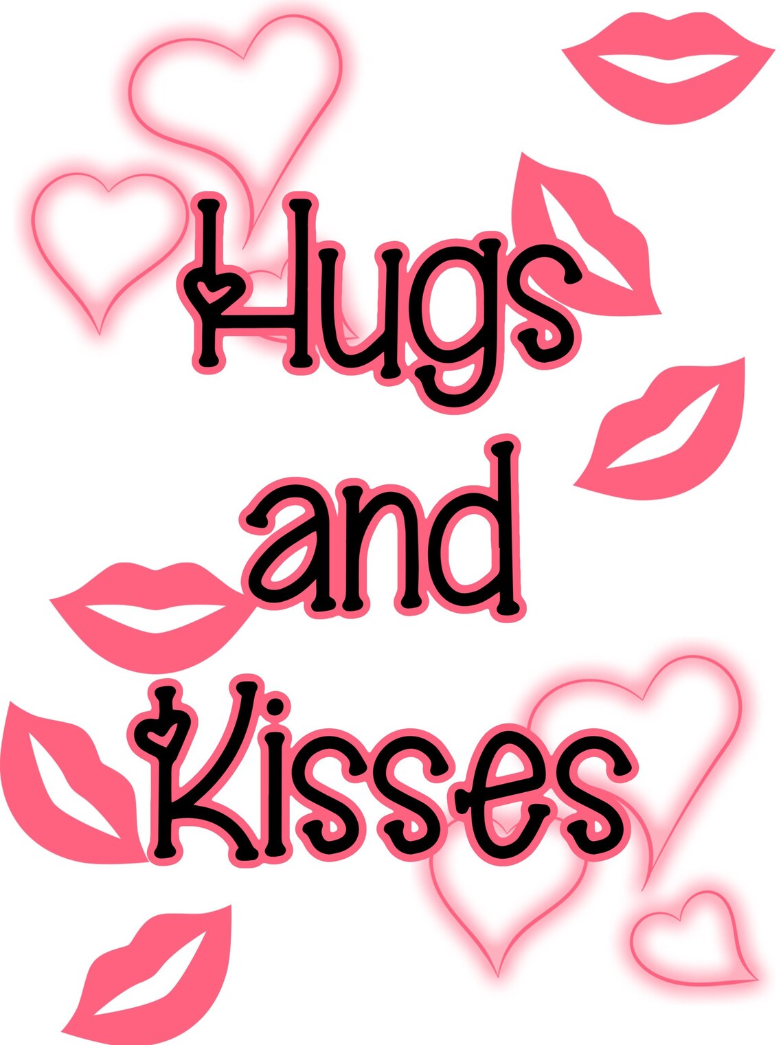 Hugs and Kisses Valentines Svg - Etsy