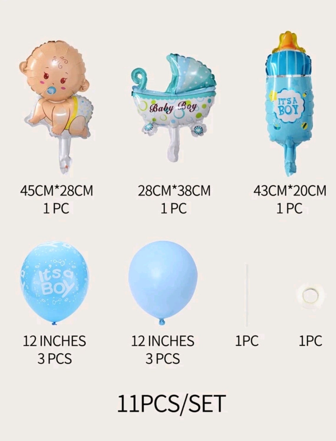Baby Shower Decorations Baby Boy Balloon Decoration Set Gender - Etsy