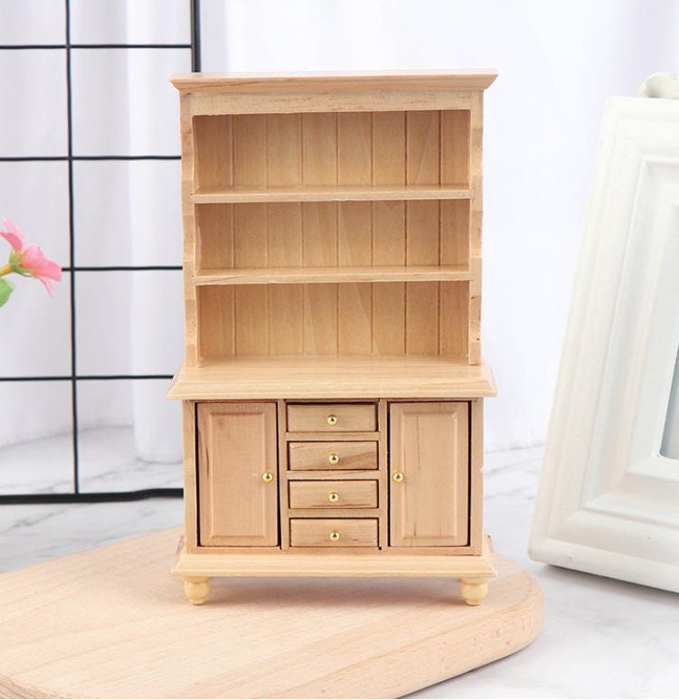 Dolls & Miniatures Miniature multifunctional wooden cabinet/ Miniature ...