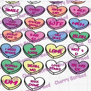 62 Anti-conversation Hearts SVG+PNG Valentine's Day - Etsy